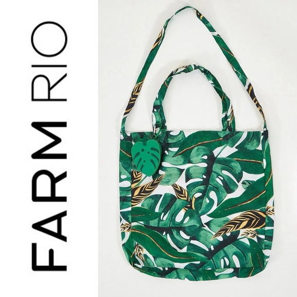 FARM Rio | Bags | Farm Rio Monstera Leaf Colorful Reusable Tote Bag ...